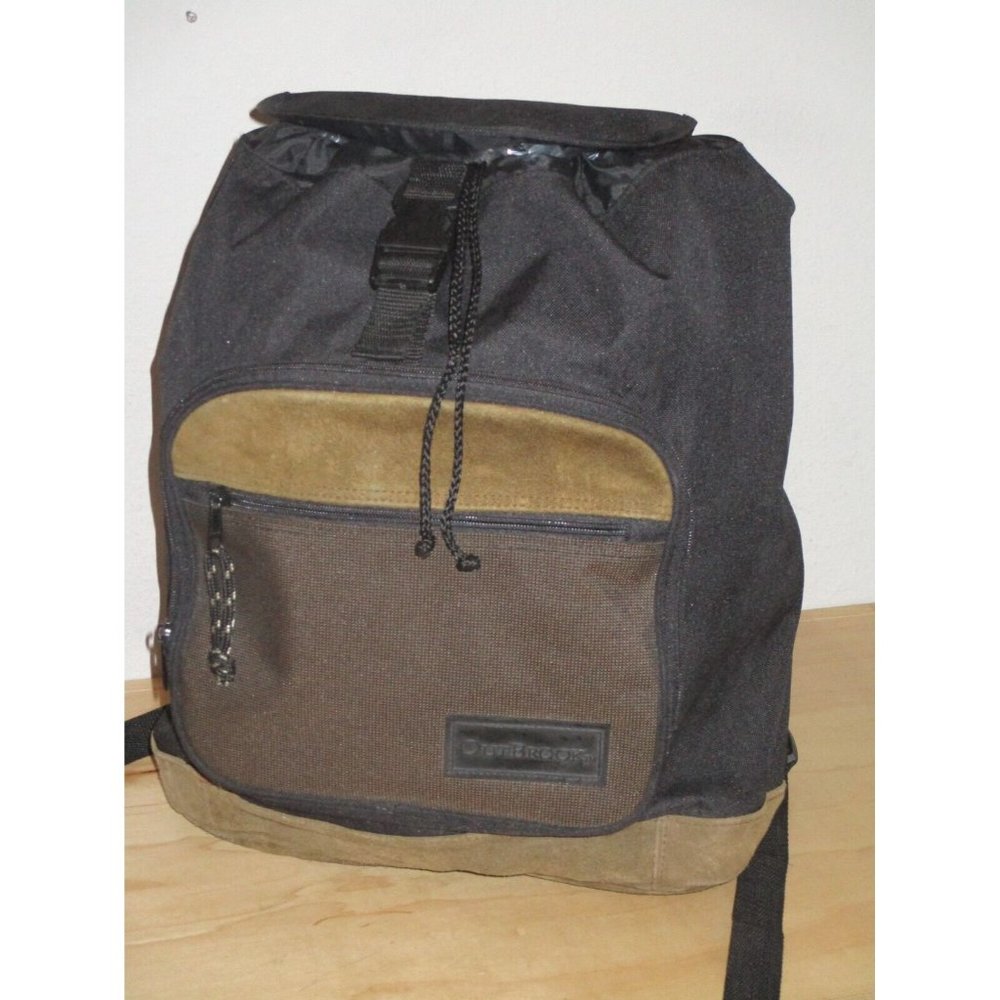 Outbrook Tm Black Brown Faux Leather Strips Backpack … - Gem